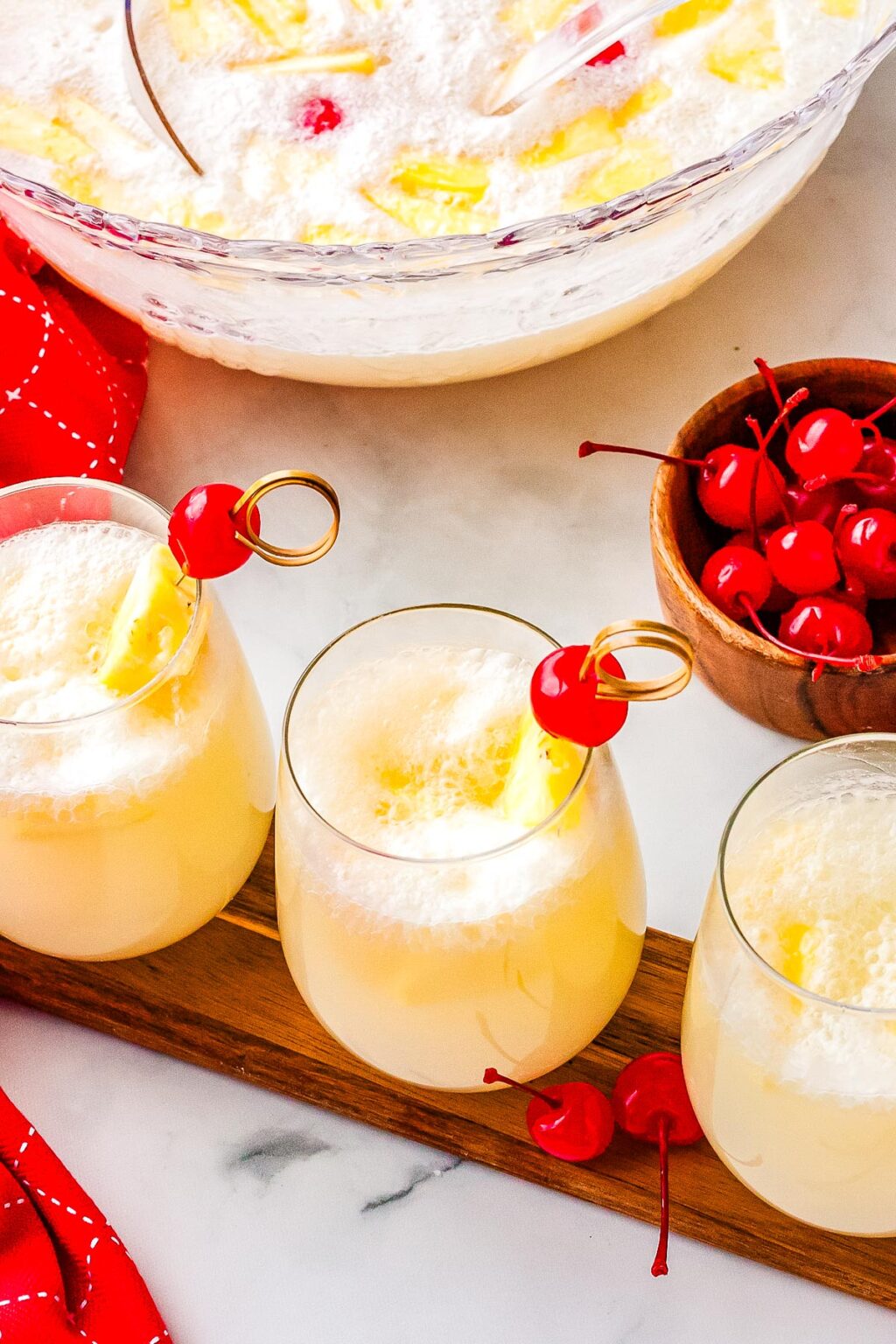 Fizzy Pina Colada Punch (non-alcoholic) - The Cozy Fork