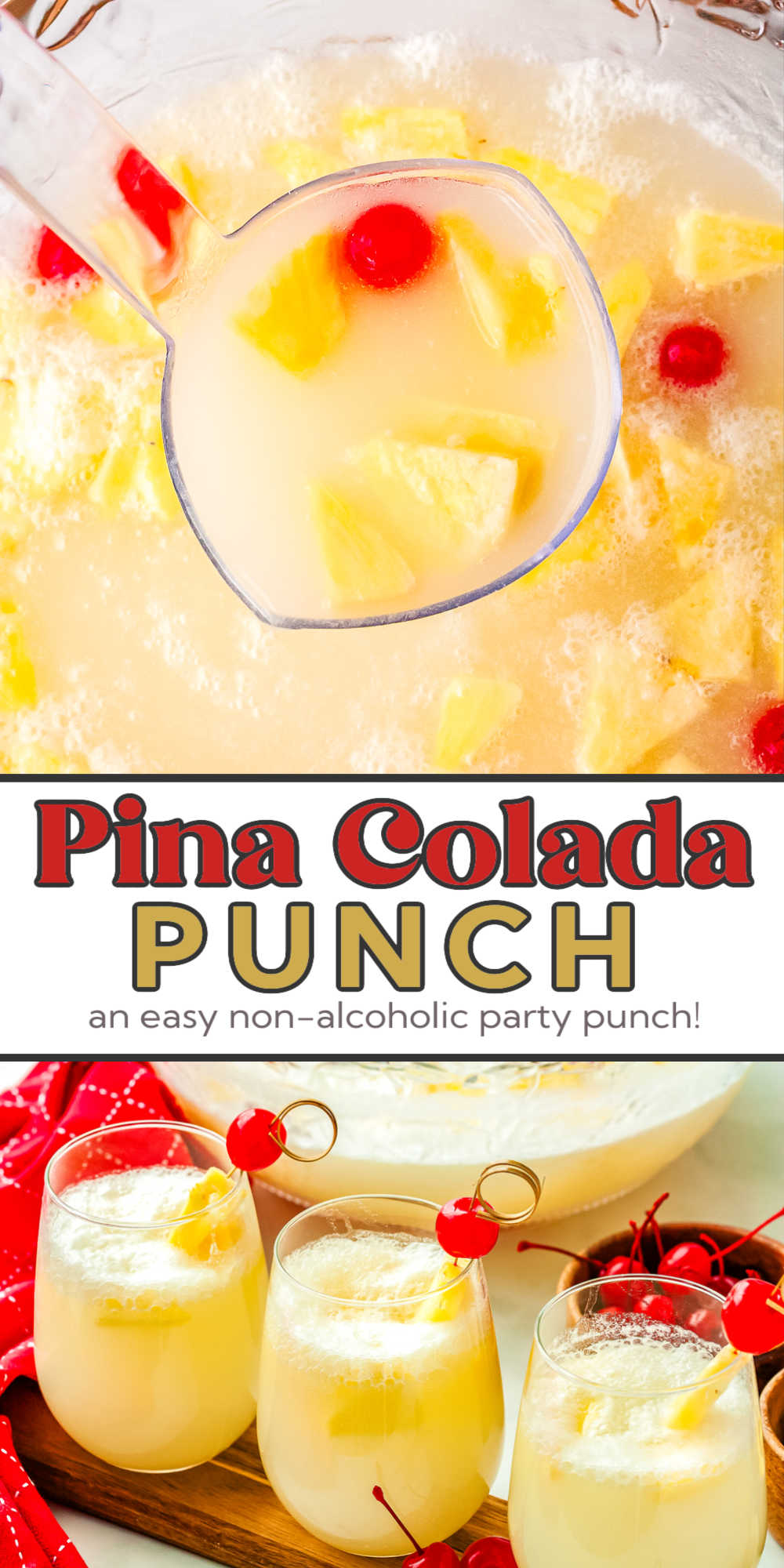 Fizzy Pina Colada Punch (non-alcoholic) - The Cozy Fork
