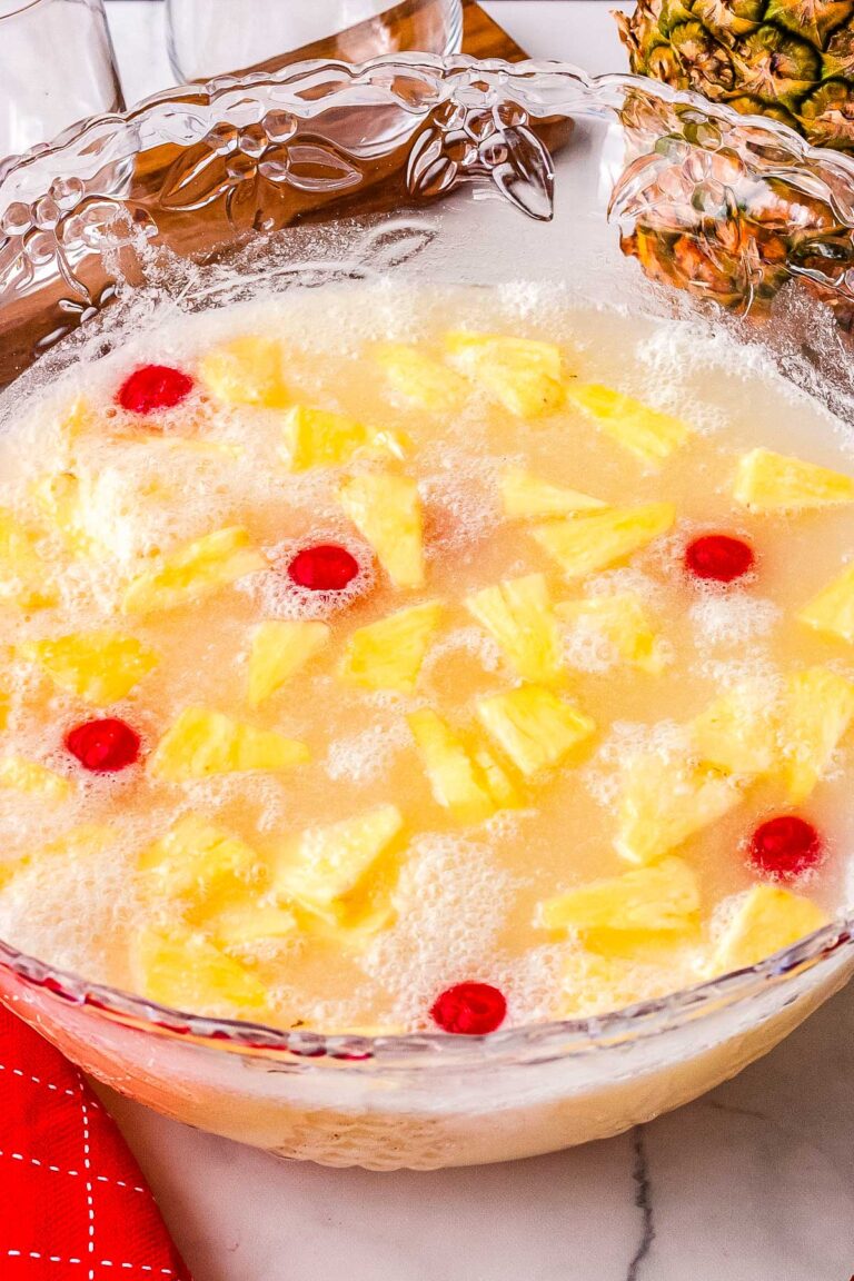 Fizzy Pina Colada Punch (non-alcoholic) - The Cozy Fork
