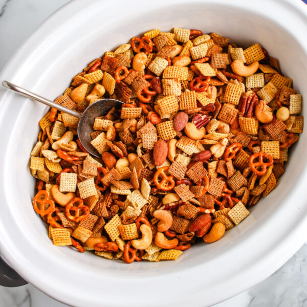 Slow Cooker Chex Mix - The Cozy Fork