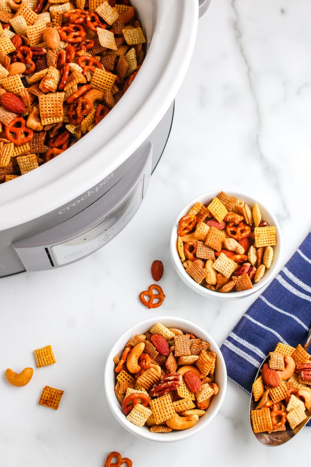 Slow Cooker Chex Mix - The Cozy Fork