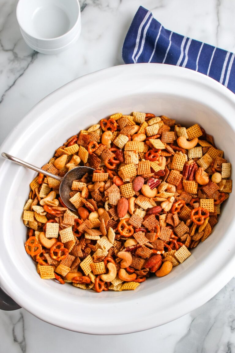 Slow Cooker Chex Mix - The Cozy Fork