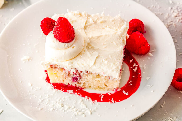 Moist White Chocolate Raspberry Cake - The Cozy Fork